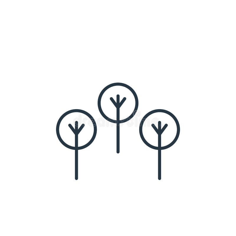 Trees Icon Vector from Travel Concept. Thin Line Illustration of Trees ...