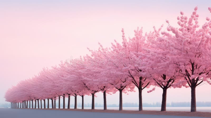 Trees light pink gradient stock illustration. Illustration of natural ...