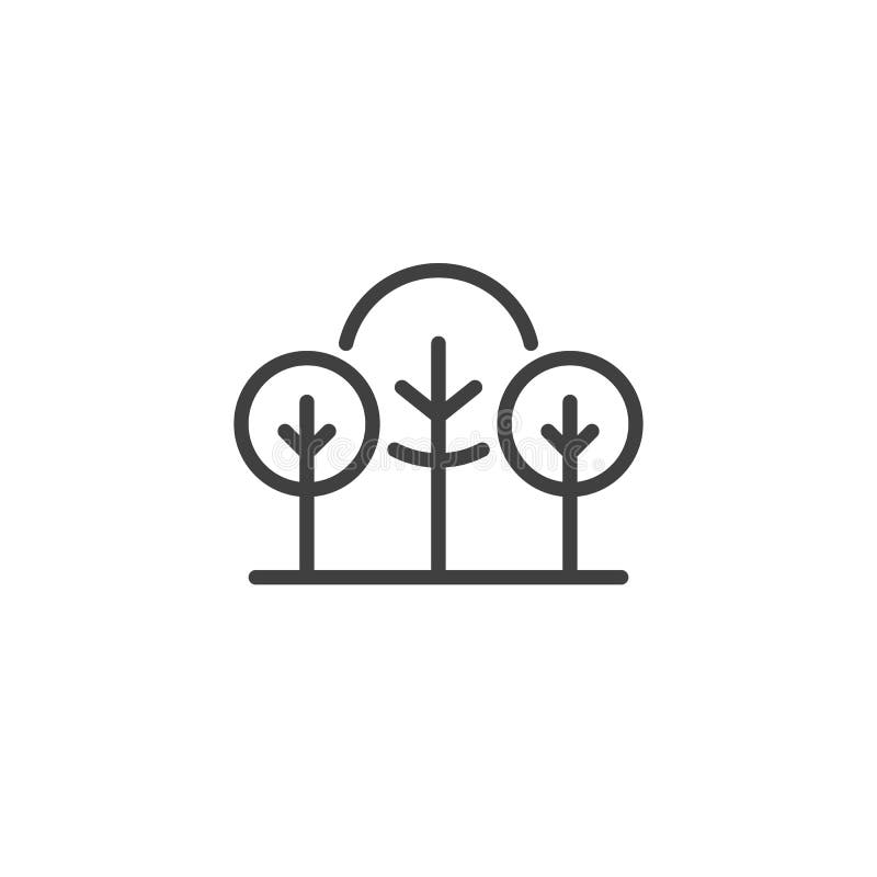 Trees line icon stock vector. Illustration of thin, vector - 247456047