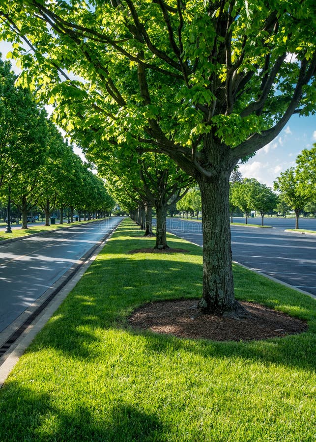 Trees Lining the Road at Keeneland Stock Image - Image of driving ...