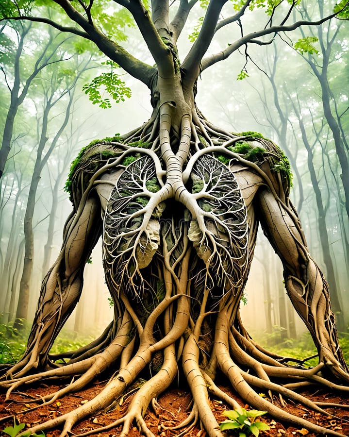 Trees are the Lungs of the Earth Stock Illustration - Illustration of ...