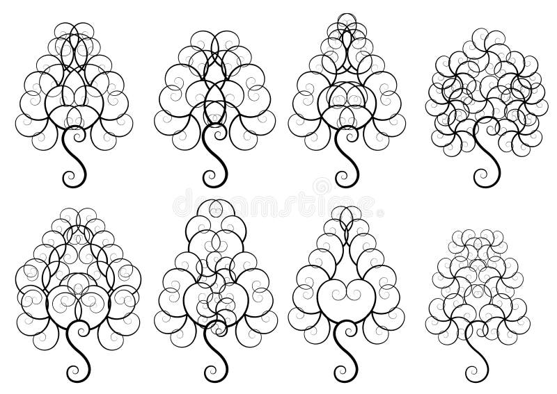 Trees made of curves stock vector. Illustration of tree - 26755068