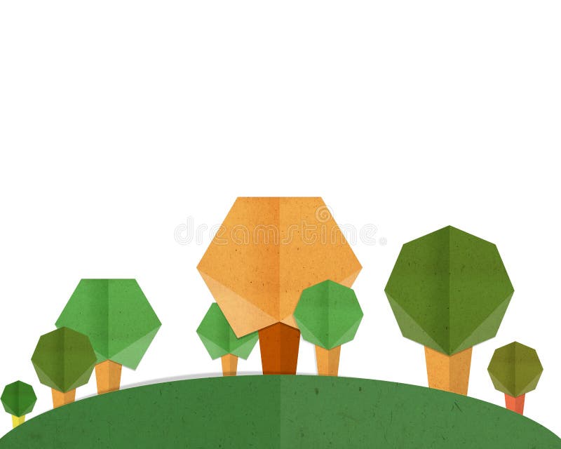 Trees with Mountain Paper Craft. Stock Illustration - Illustration of ...