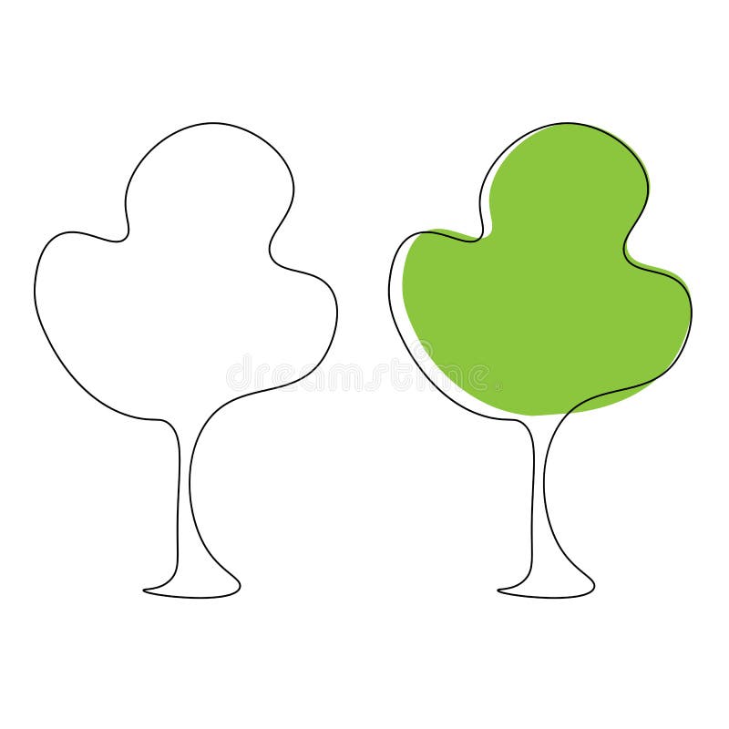 Trees One Line Drawing Vector Illustration Stock Vector - Illustration ...