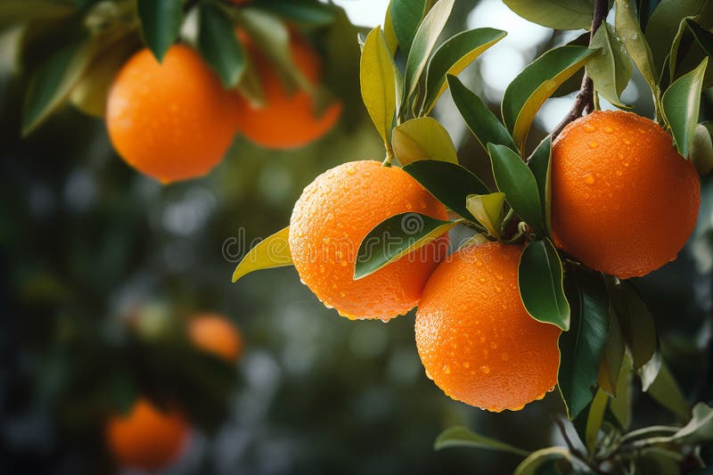 Trees with Ripe Orange Fruit Stock Image - Image of plantation ...