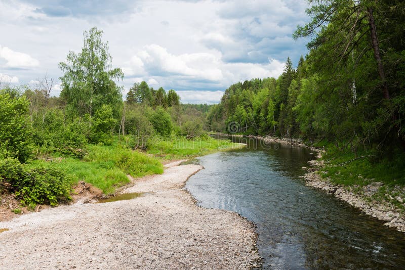 Trees and a river stock photo. Image of cloud, high, hill - 72578688