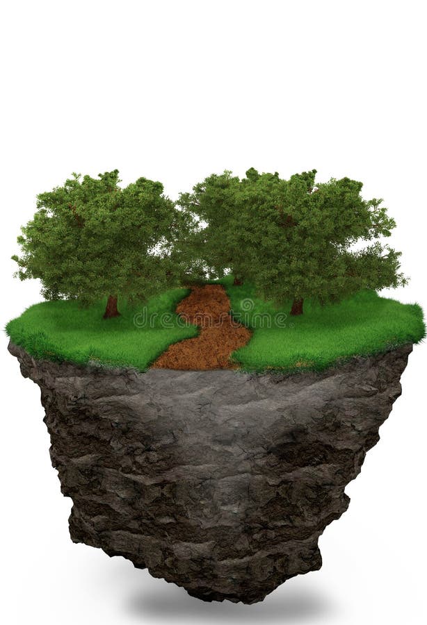 Trees on rock stock illustration. Illustration of grass - 21595946