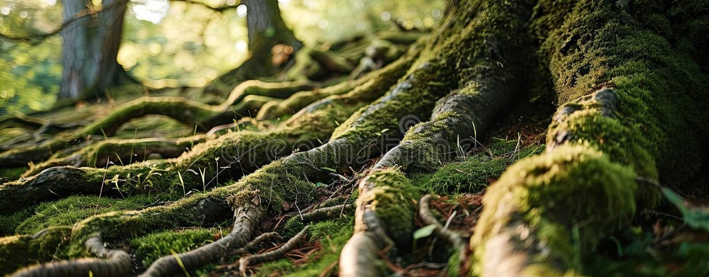 Trees root in green grass stock image. Image of autumn - 350482647