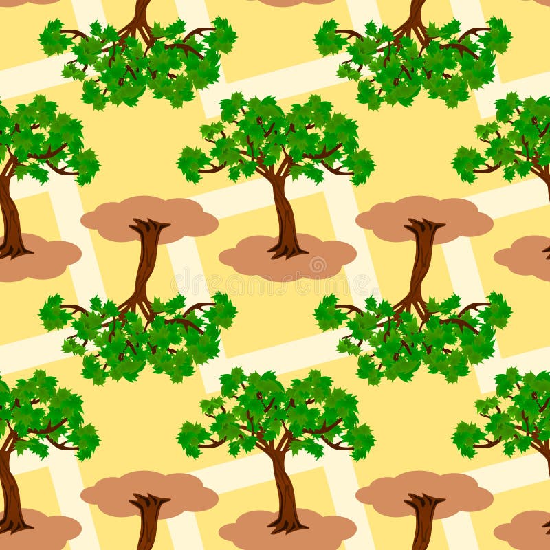 Trees Seamless Background Design Stock Illustration - Illustration of ...