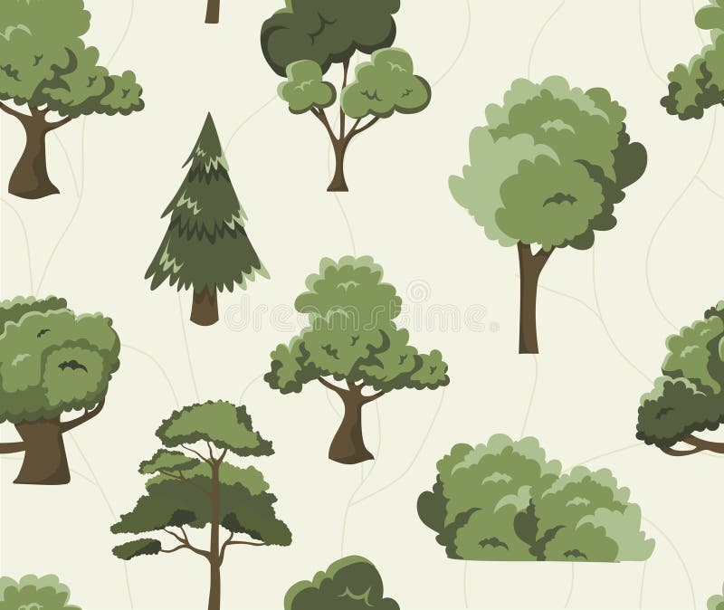 Trees seamless pattern stock illustration. Illustration of repeating ...