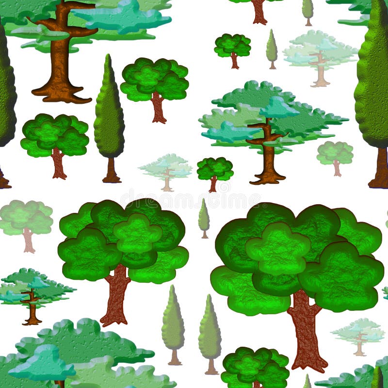 Trees Seamless Tile stock illustration. Illustration of cypress - 6308328