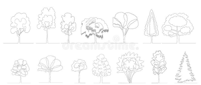Continuous Line Trees Stock Illustrations – 295 Continuous Line Trees ...