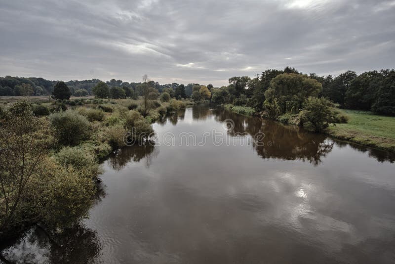 Trees and Shrubs on the Banks of the River Neiss Stock Photo - Image of ...