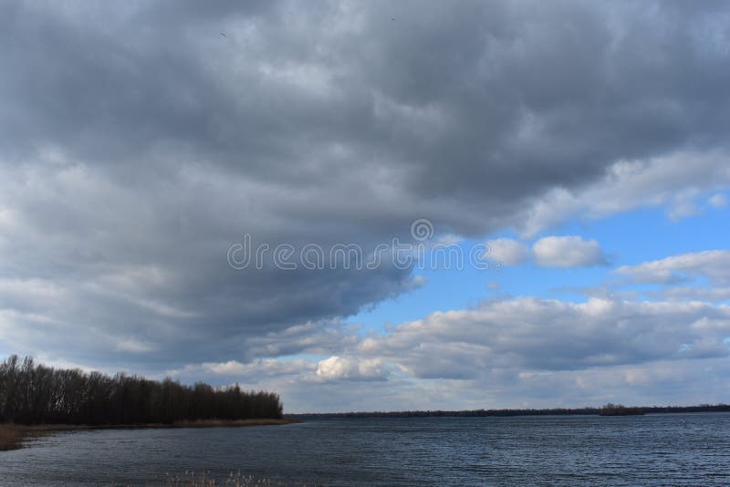 Trees Silhouette in Cloudy Winter Day Stock Photo - Image of covered ...