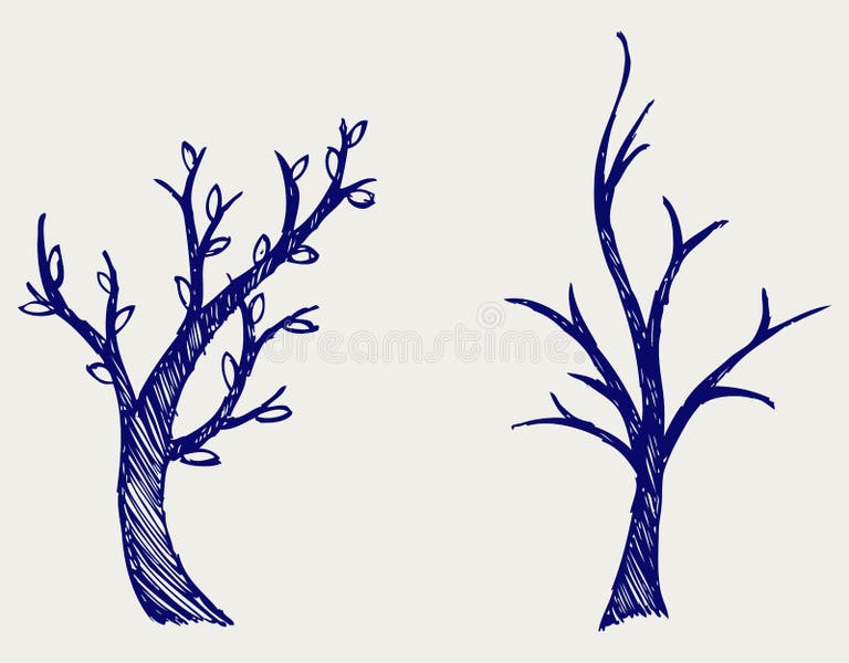 Tree Silhouette Linework Stock Illustrations – 41 Tree Silhouette ...