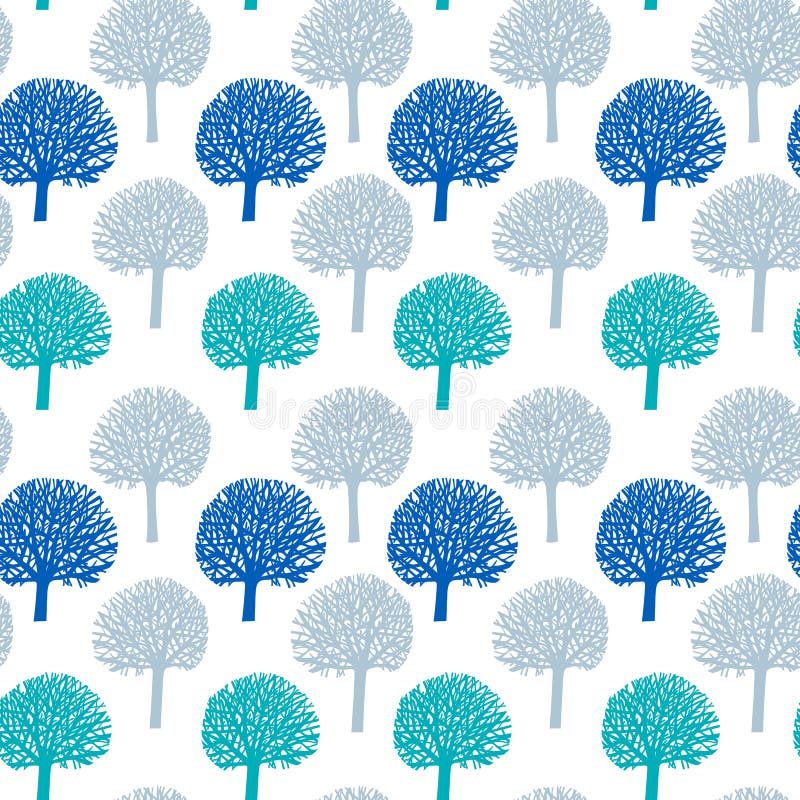 Trees Silhouettes of Three Colors Repeating in Seamless Pattern. Design ...