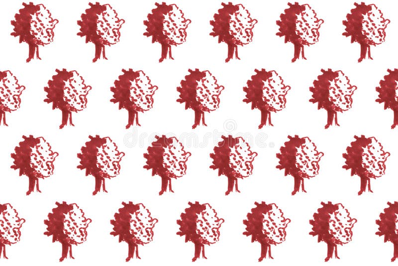 Trees Sketch, Oak Hand Drawn Markers Illustration,seamless Pattern on ...