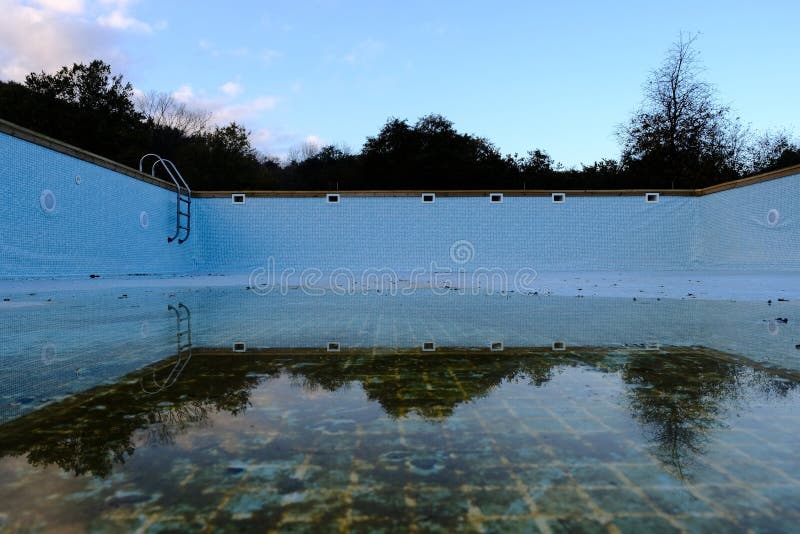 Empty Pool with Reflections Over the Water Stock Photo - Image of ...
