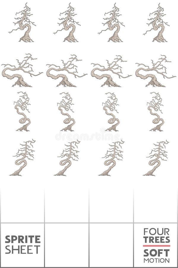 Trees sprite sheet stock vector. Illustration of ladder - 397653442