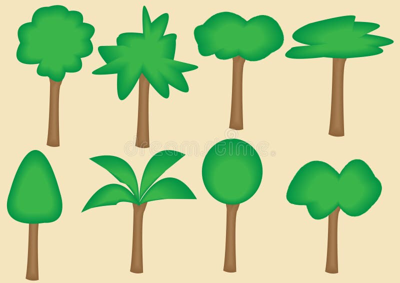 8 trees style stock vector. Illustration of green, draw - 41767808