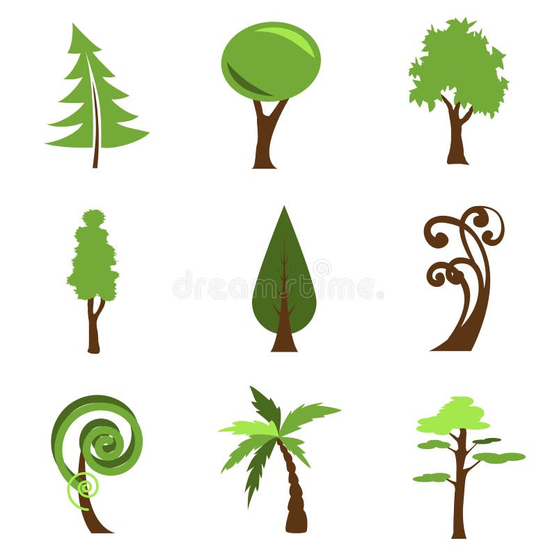 36 Trees, Stylized Image of Trees Stock Vector - Illustration of ...