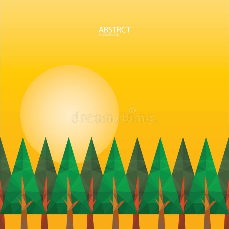 Trees and Sun Background Design Stock Vector - Illustration of journeys ...