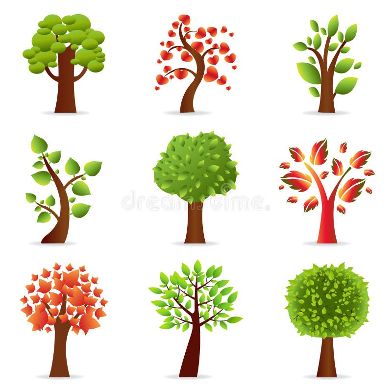Colorful Tree. Vector Illustration Stock Vector - Illustration of ...
