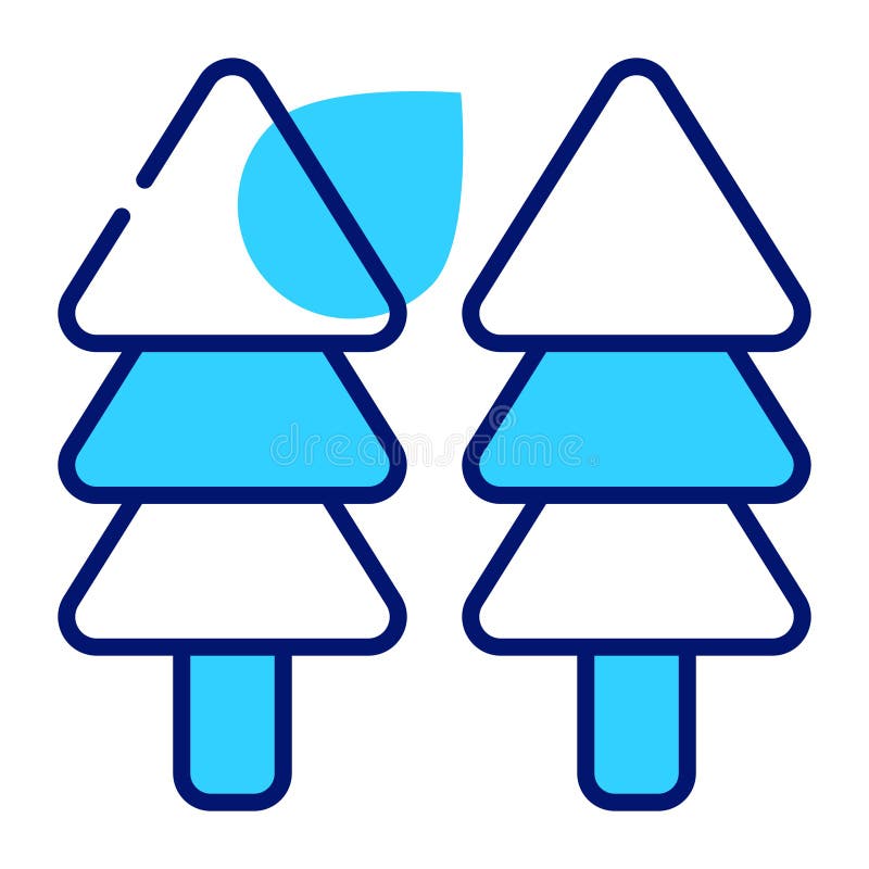 Trees Vector , Editable Icon of Conifer Trees Stock Vector ...