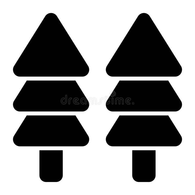 Trees Vector , Editable Icon of Conifer Trees Stock Vector ...