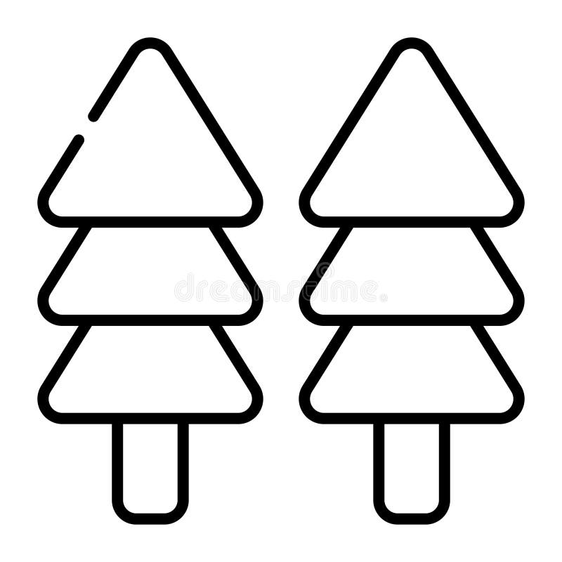 Trees Vector , Editable Icon of Conifer Trees Stock Vector ...