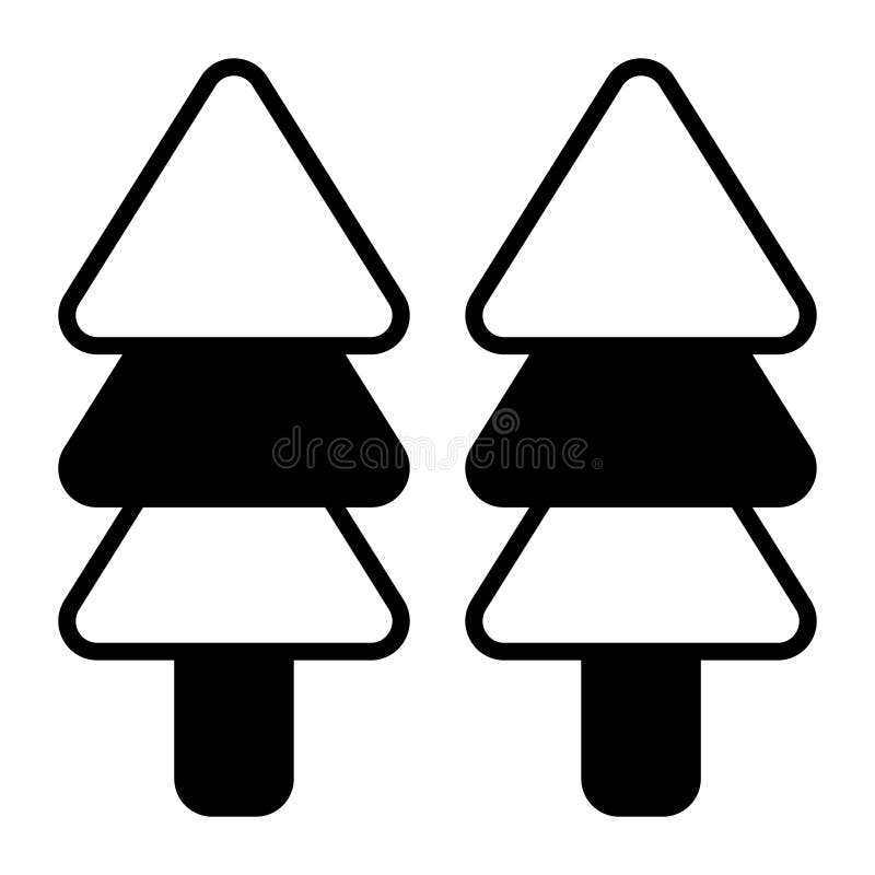 Trees Vector , Editable Icon of Conifer Trees Stock Vector ...