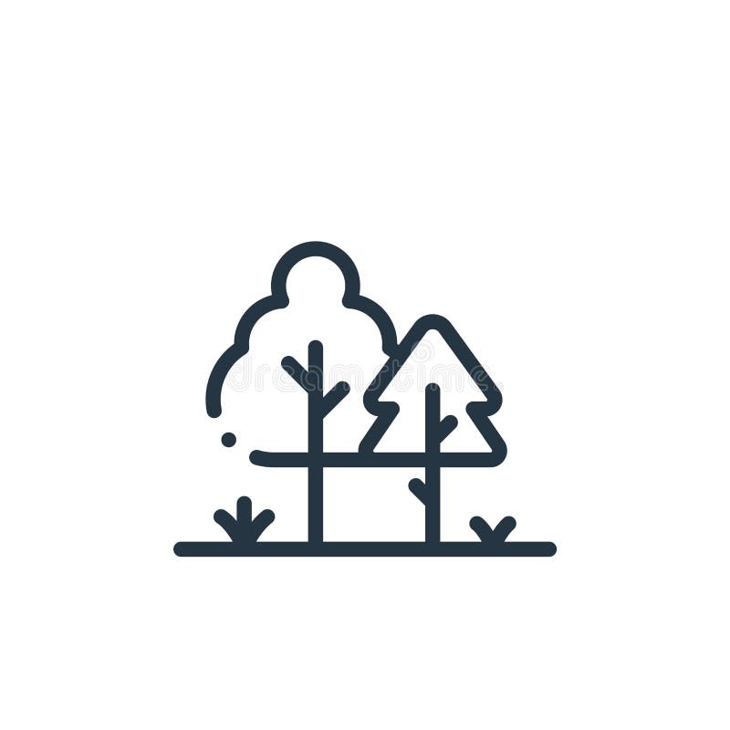 Trees Vector Icon Isolated on White Background. Outline, Thin Line ...