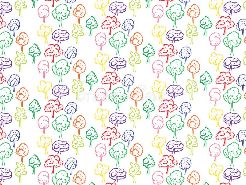 Trees Vector Pattern stock vector. Illustration of forest - 58995695