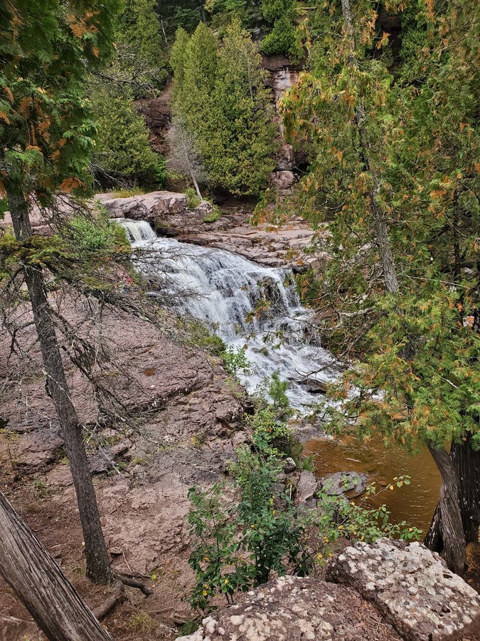 Trees on the Waterfall stock photo. Image of trees, nature - 160407978