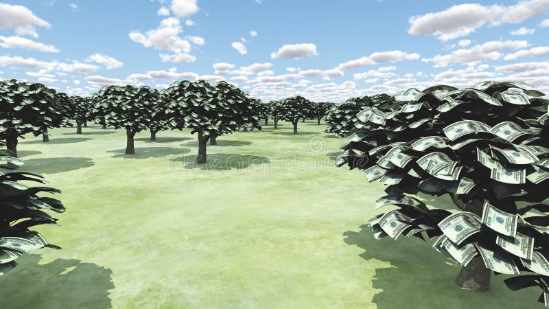Trees of Wealth stock illustration. Illustration of financial - 124101421
