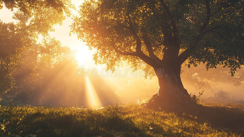 Treetop Sunlight Beams Realistic Cinematic Light Stock Photos - Free ...