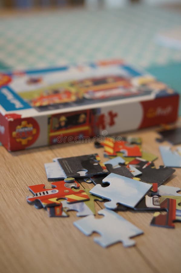 Puzzle Pieces Laying on a Wooden Table Editorial Photo - Image of ...