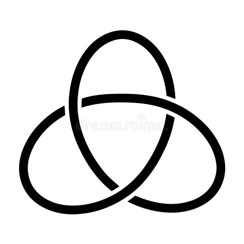 Trefoil Knot. Vector Illustration Consisting Of Points And Lines. 3D ...