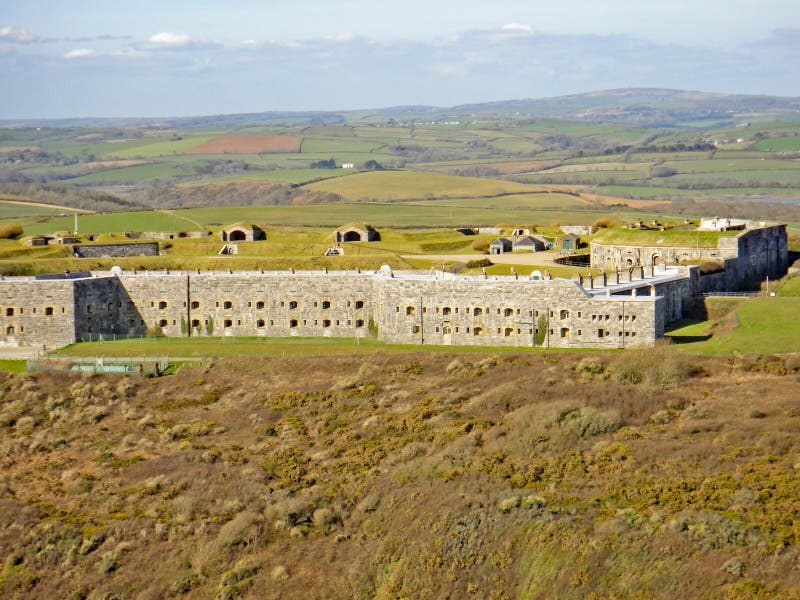Tregantle Fort on the Rame Peninsula Stock Image - Image of village ...