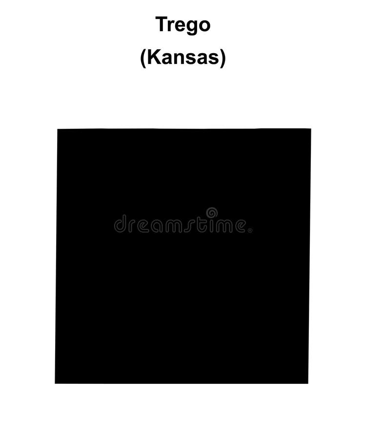 Trego outline map stock illustration. Illustration of outline - 361549661