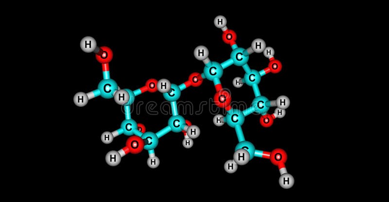 Trehalose Molecular Structure Isolated on Black Stock Illustration ...