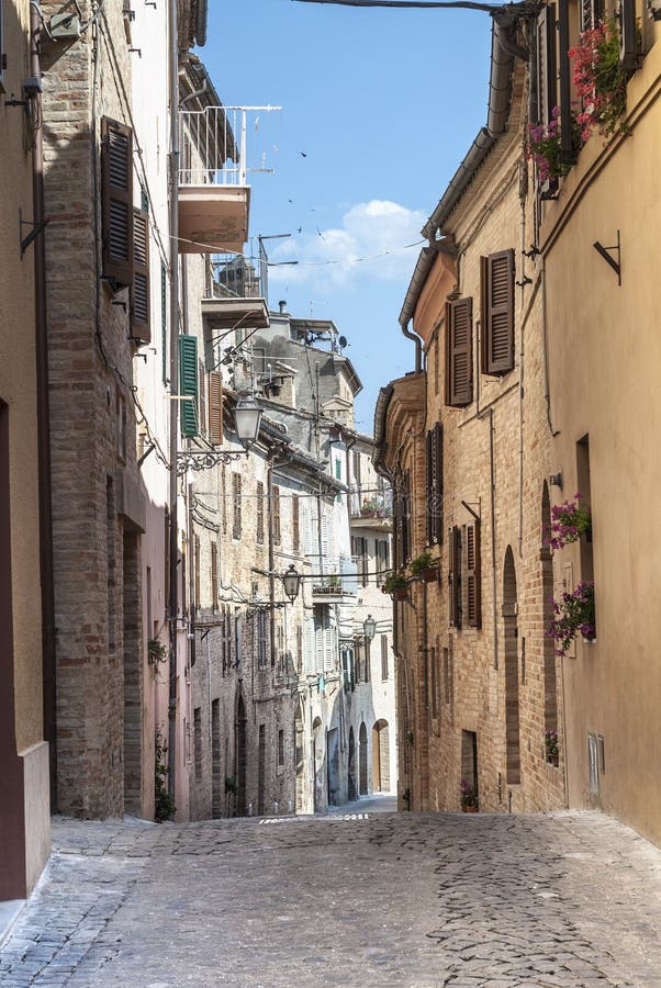 Treia (Marches, Italy) stock photo. Image of arcade, medieval - 28963320