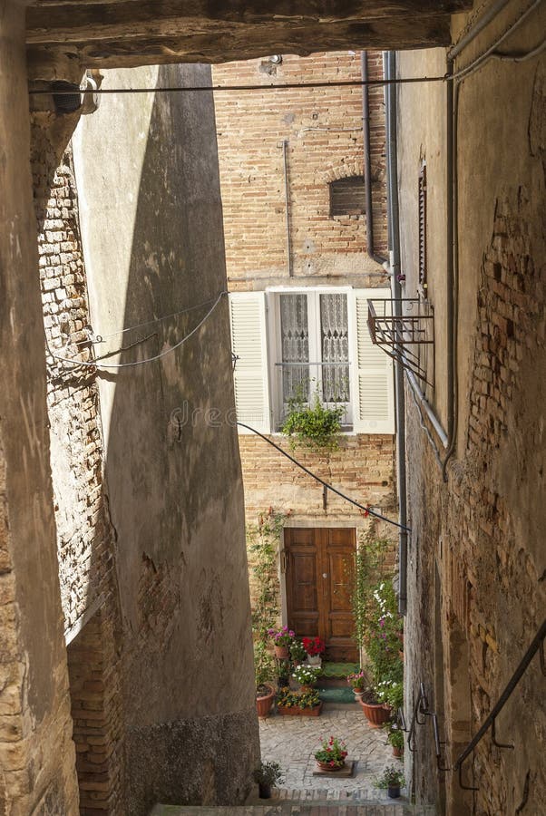 Treia (Marches, Italy) stock image. Image of city, plant - 28918343