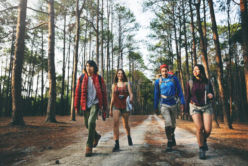 Trek Camping Friendship Adventure Backpack Concept Stock Photo - Image ...