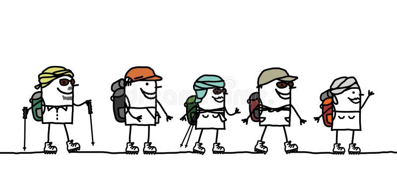 Trek in the desert stock vector. Illustration of walking - 13232692