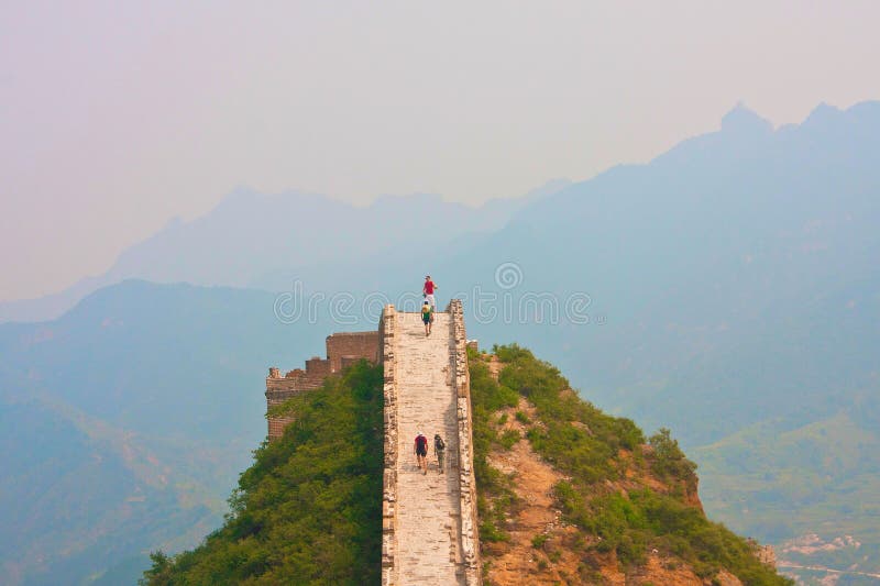 Treking and Walking the Great Wall. Beijing , China Editorial Stock ...