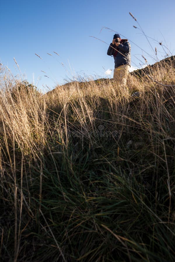 Trekker with camera stock photo. Image of discovery, male - 31378760