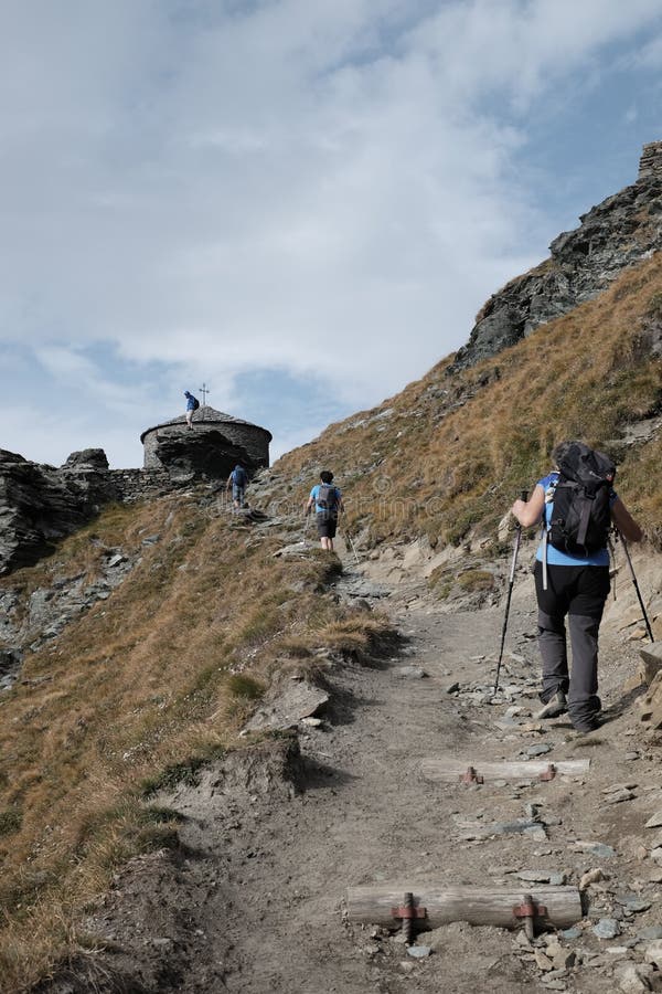 Trekking on the Rocciamelone Editorial Stock Photo - Image of hiker ...