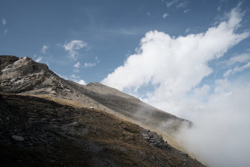 Trekking on the Rocciamelone Stock Image - Image of colorful, hiking ...