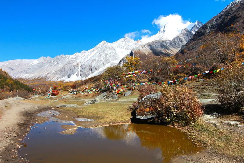 Trekking at Yading Nature Reserve in Daocheng County ,China Stock Image ...